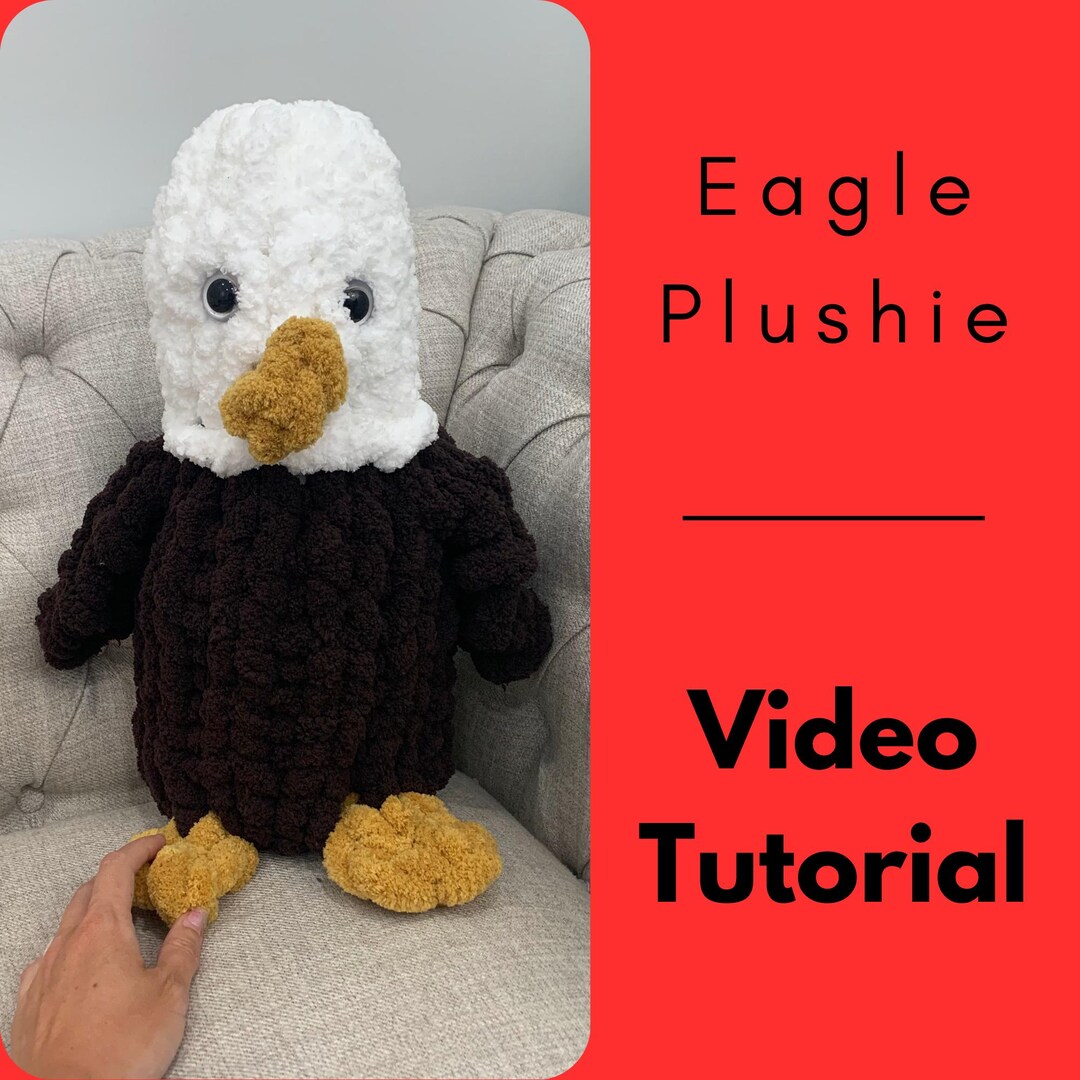 Baby BALD EAGLE Plushie, Video Tutorial, Hand Knitting - Etsy