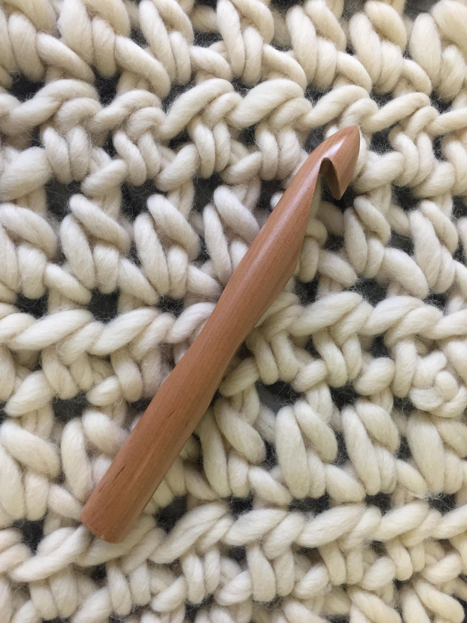 Crochet Hook, Big Wooden Crochet Hook, Jumbo Crochet Hook, US Size U ...