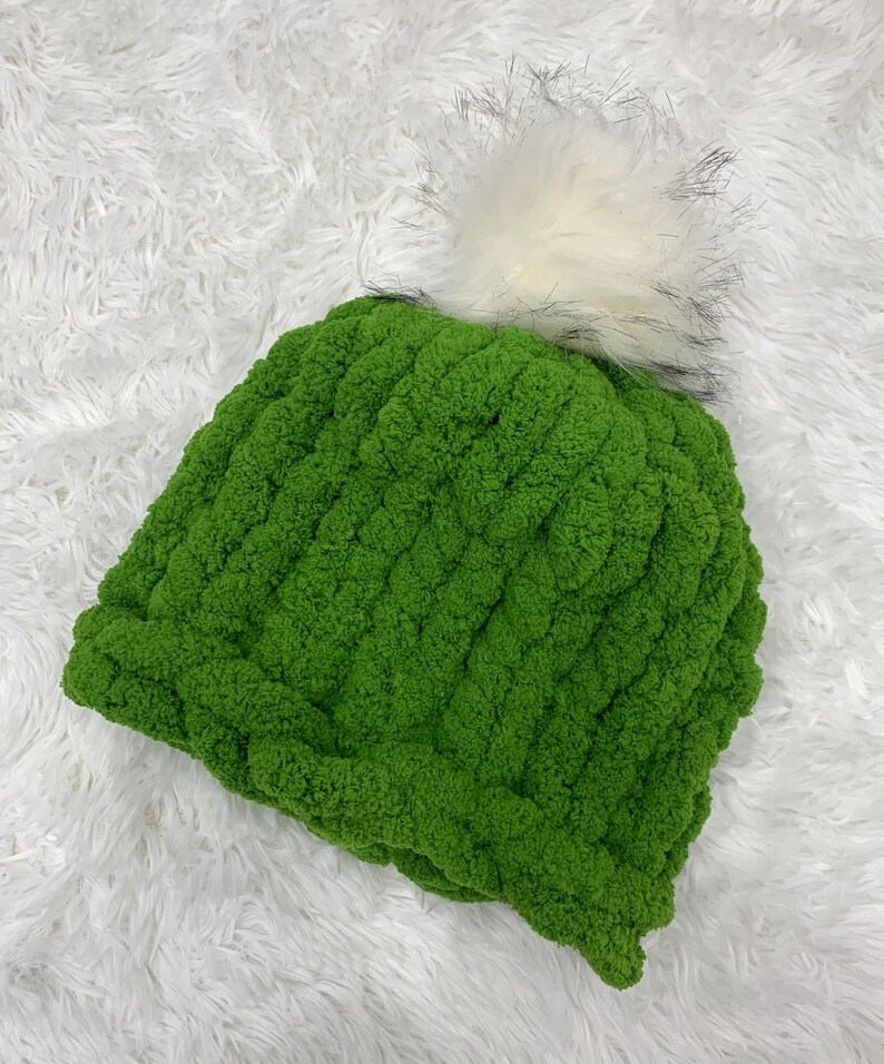 DIY Knit Kit, Hand Knit Kit, Chunky Knit Hat Kit, Soft Chenille Beanie ...