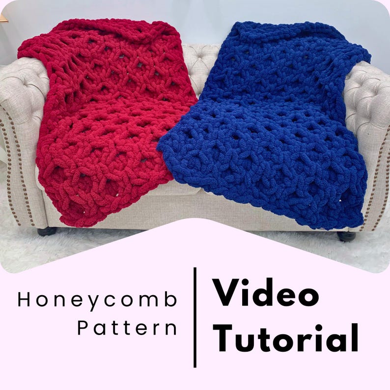 HONEYCOMB PATTERN, Video Tutorial, Hand Knitting - Etsy