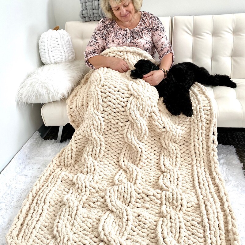 Cable Knit Throw - Etsy