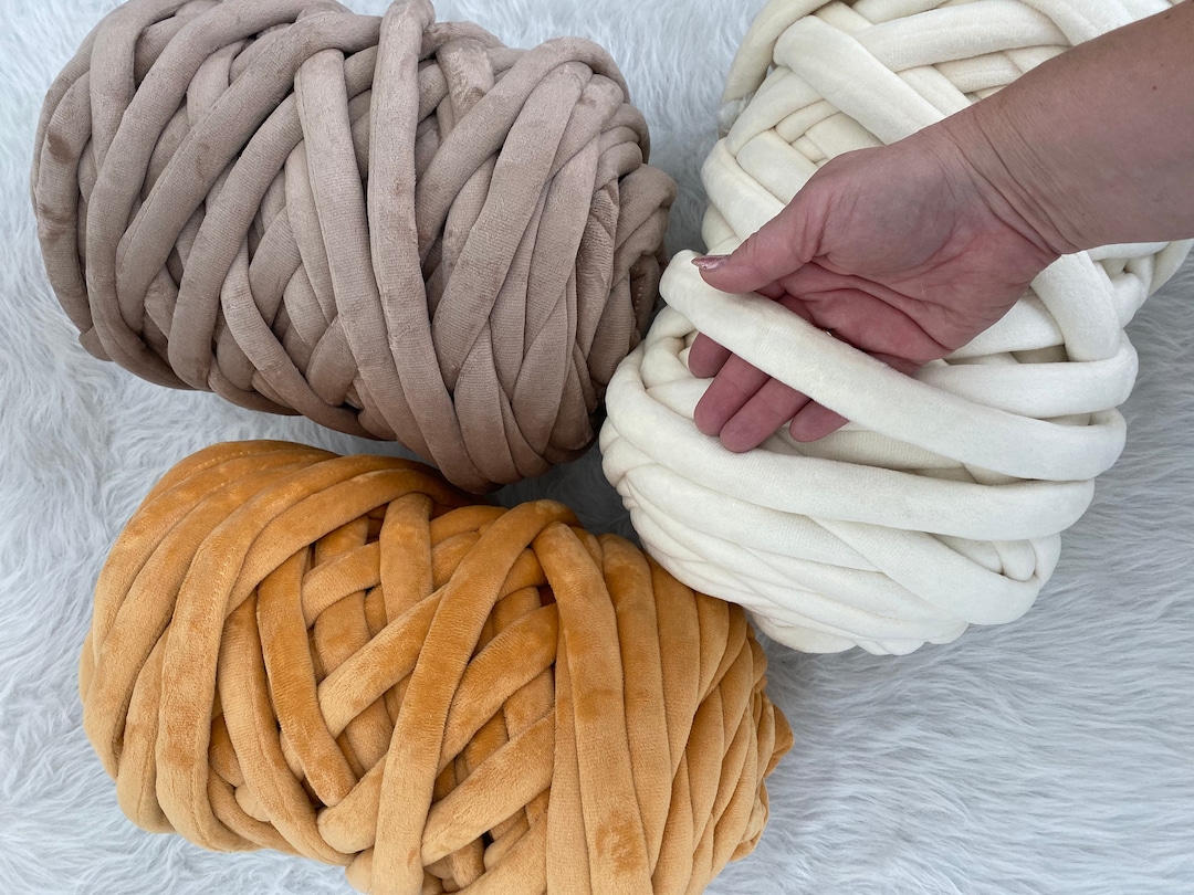 Velvet Yarn Chunky Velvet Yarn Velvet Tube Yarn Hand - Etsy