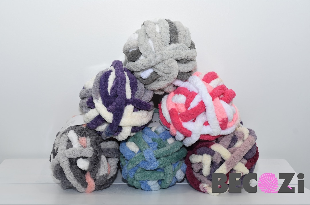 Chenille Yarn, FREEP SHIP,6 Skeins, Mixed Colors Chunky Chenille Yarn ...