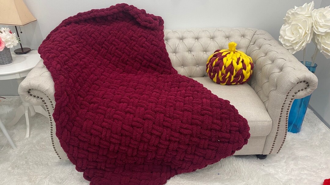 Chunky Knit Blanket Jumbo Chenille Blanket Criss Cross - Etsy Chunky Knit Blanket Jumbo Chenille Blanket Criss Cross - Etsy