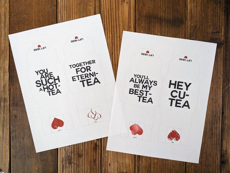 Printable Tea Bag Pouches With Punny Tea Sayings Fast DIY - Etsy