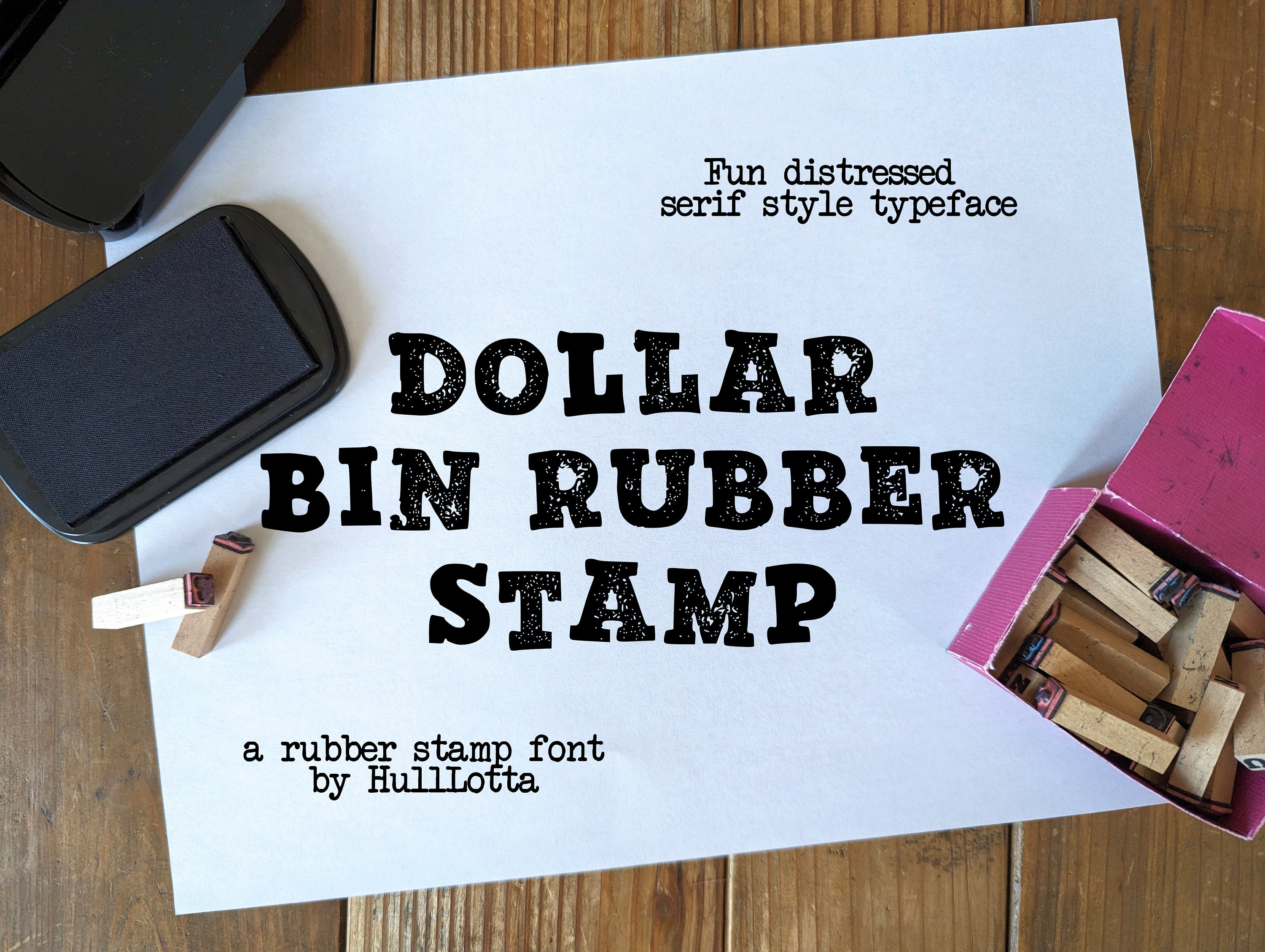 Font Download Dollar Bin Rubber Stamp Fun Distressed Serif - Etsy