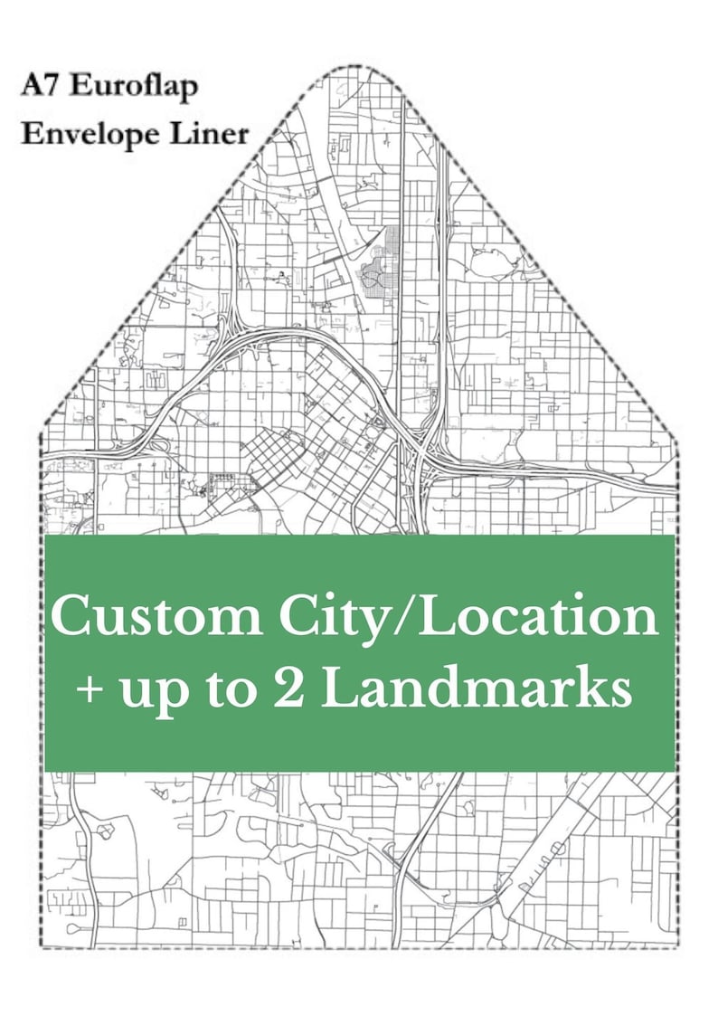 Custom Street Map Envelope Liner (digital Download) 1 Style/size - Etsy