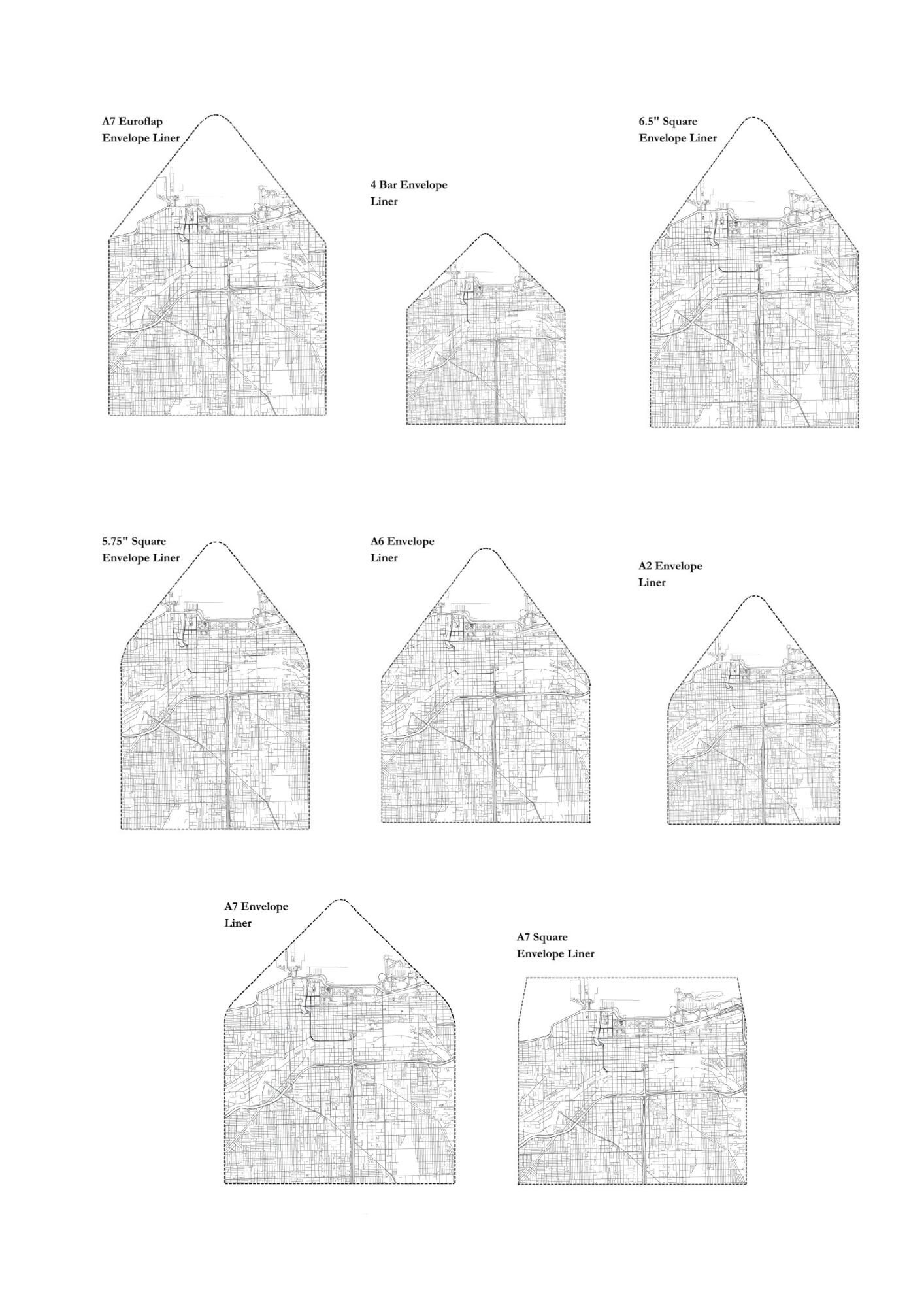 Chicago Street Map Envelope Liner (digital Download) 8 Styles/sizes - Etsy