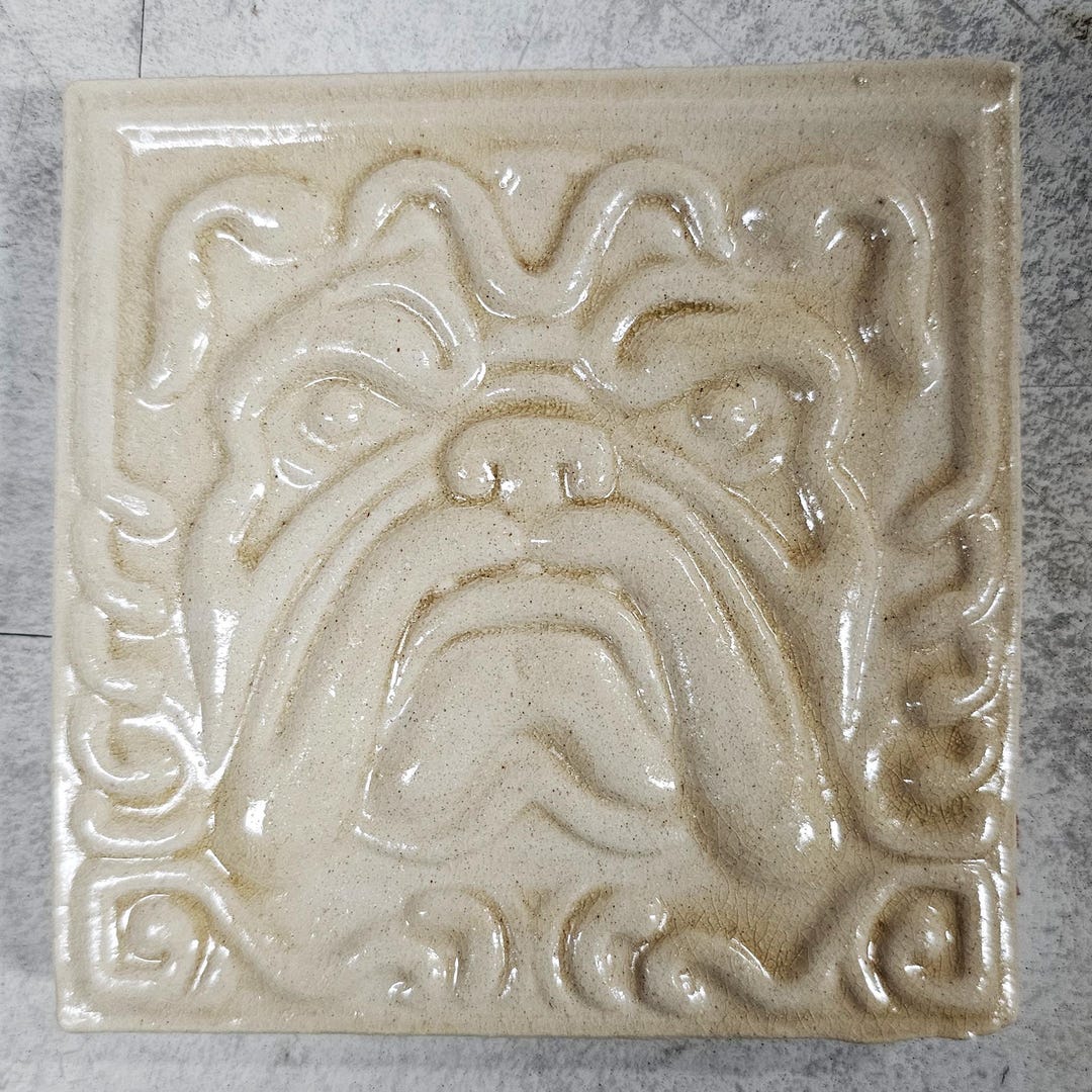 Hand-pressed Bulldog Art Tile - Etsy