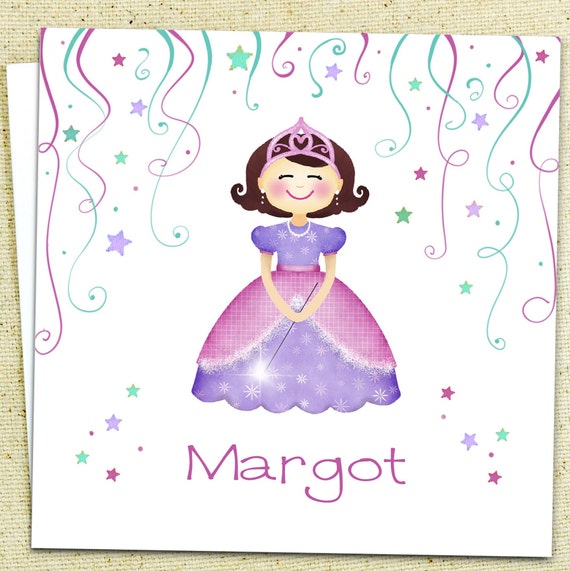 Personalized Birthday Princess Card featuring a Princess and | Etsy