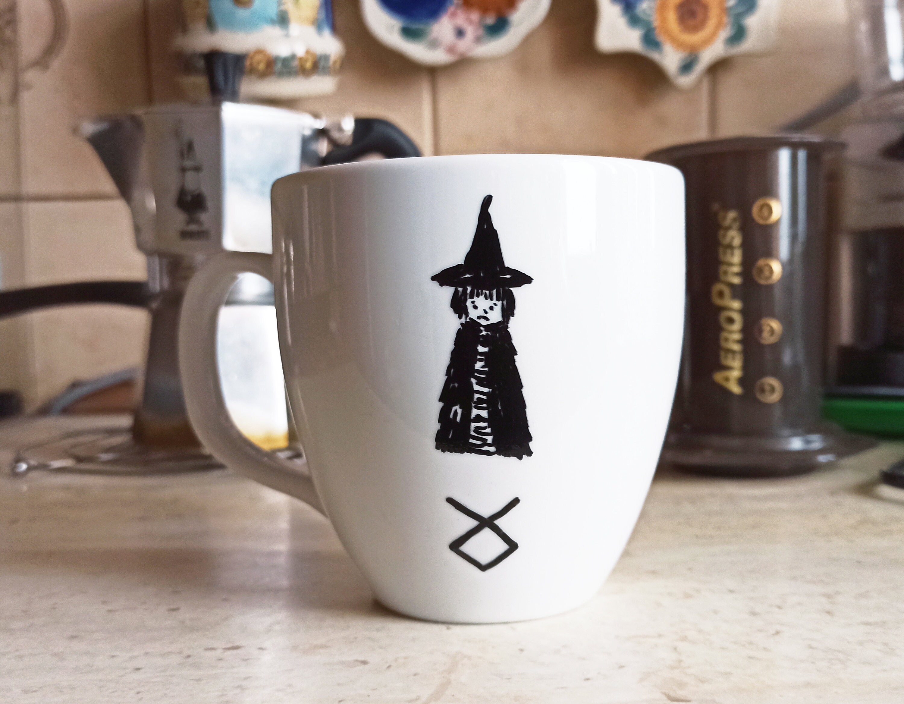 Home & Living Handpainted witch mug Kitchen & Dining Drinkware etna.com.pe