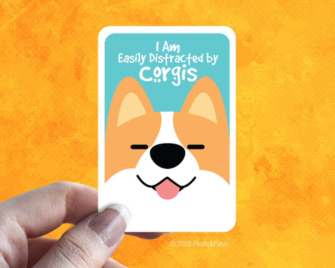 Cute Corgi Sticker, Corgi Laptop Sticker, Corgi Lover Sticker, Corgi ...