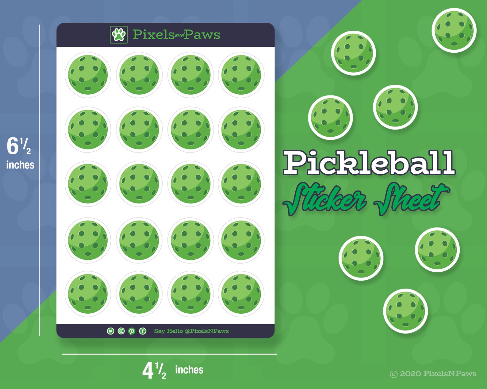 Pickleball Stickers Pickleball Sticker Sheet Planner | Etsy