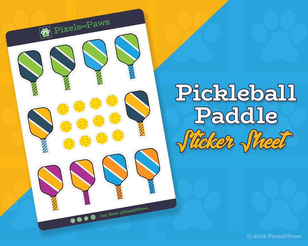 Pickleball Paddle Stickers, Pickleball Paddle Sticker Sheet, Planner ...