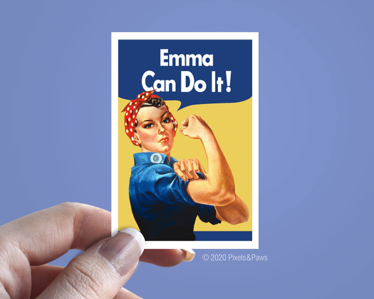 PERSONALIZED Rosie the Riveter Sticker With YOUR Name Friend | Etsy