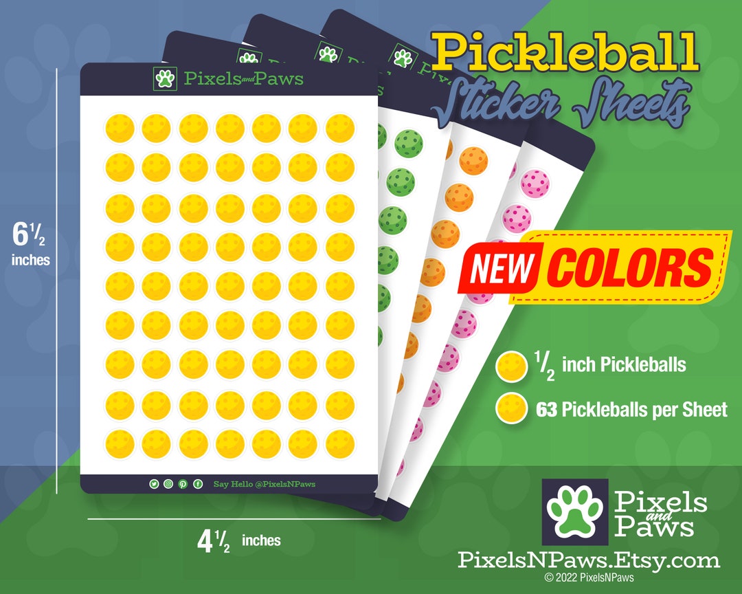 Pickleball Stickers, Pickleball Sticker Sheet, Planner, Journal ...