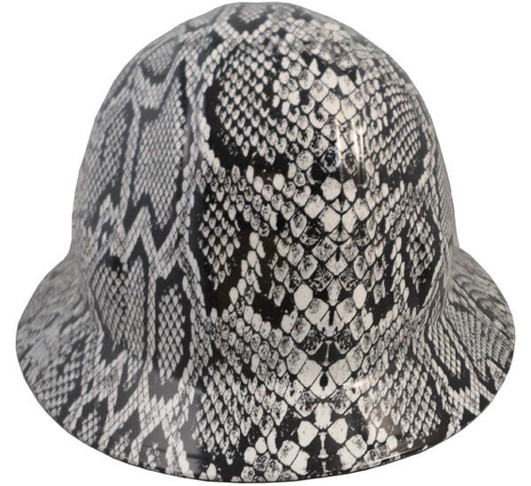 Snakeskin White Hydro Dipped Hard Hats Full Brim Style With | Etsy