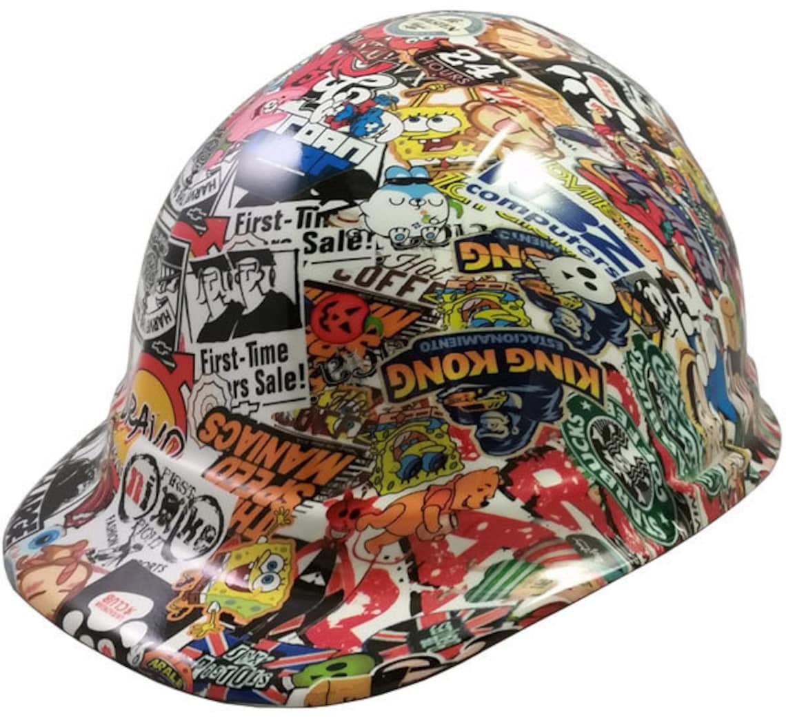 Sticker Bomb 4 Design Hydro Dipped Cap Style Hard Hat With - Etsy