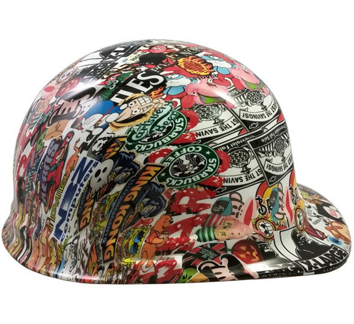 Sticker Bomb 4 Design Hydro Dipped Cap Style Hard Hat With - Etsy