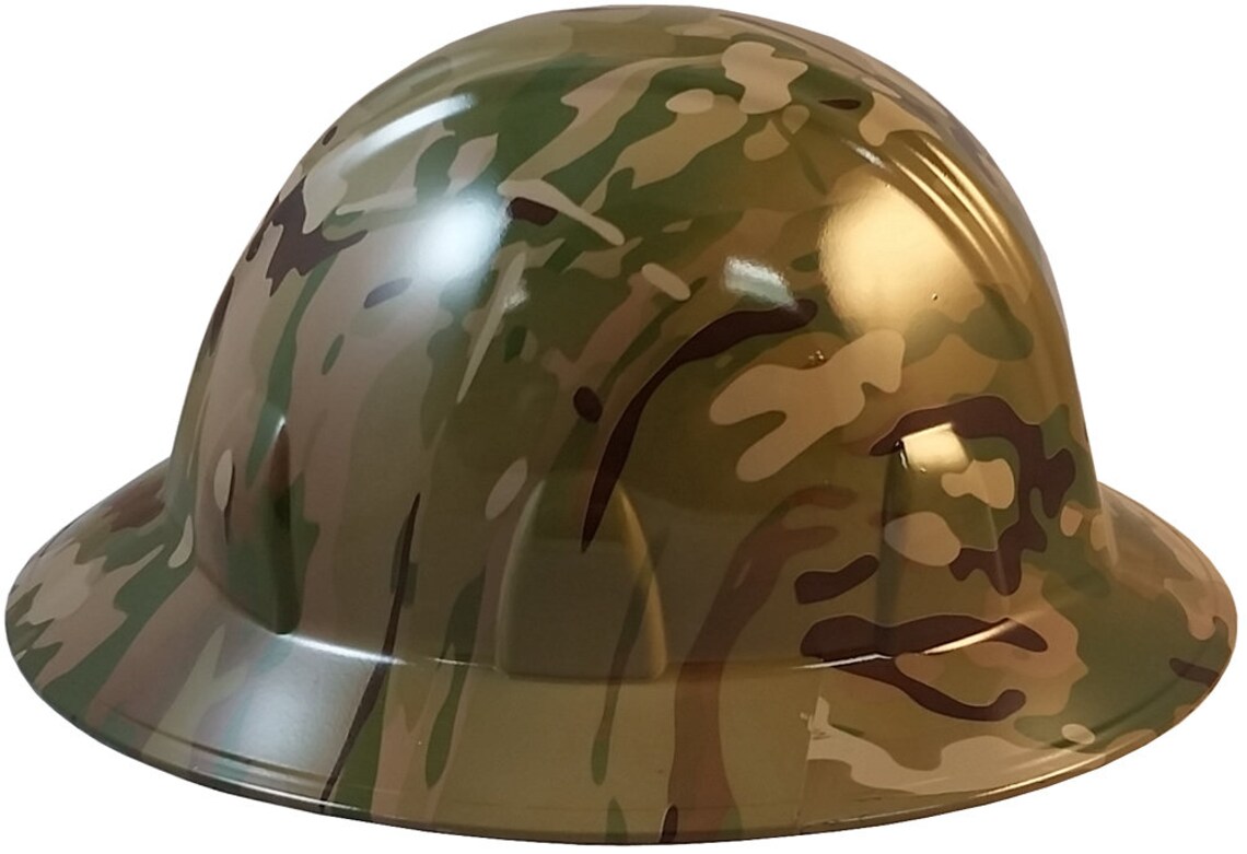 Multicam Camo Hydro Dipped Hard Hats Full Brim Style With Tote - Etsy