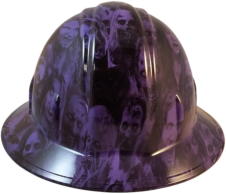 Purple Zombie Full Brim Style Hydro Dipped Hard Hats With Tote - Etsy