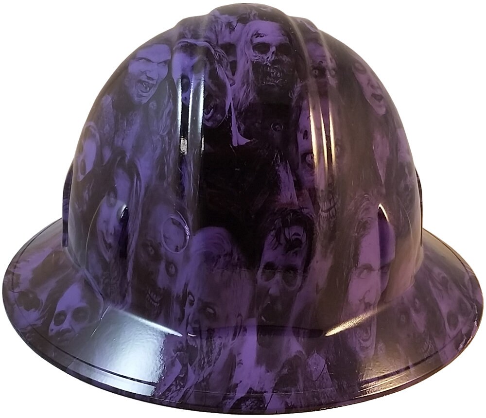 Purple Zombie Full Brim Style Hydro Dipped Hard Hats With Tote - Etsy
