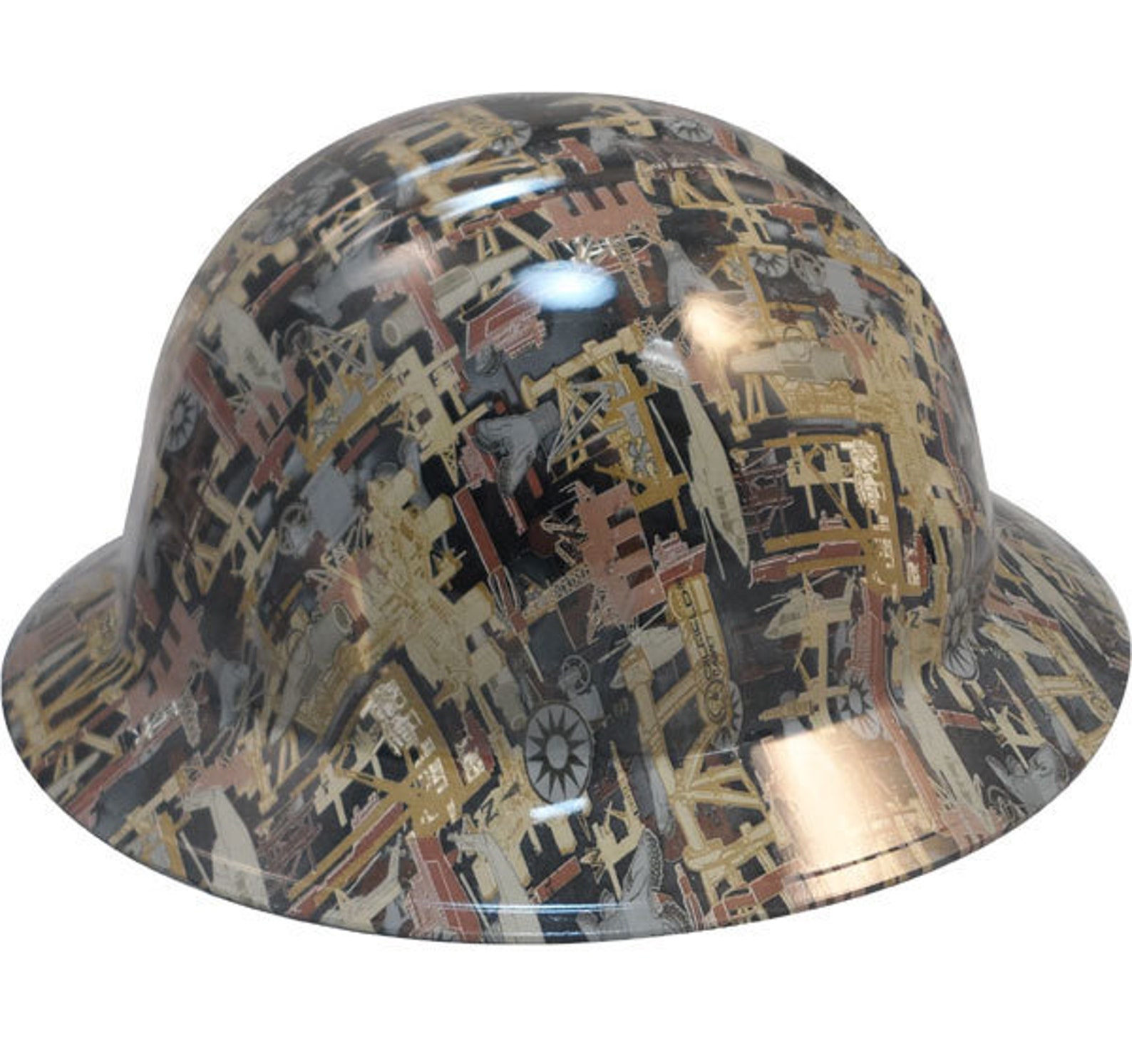 Oilfield Camo White Hydro Dipped Hard Hats Full Brim Style | Etsy