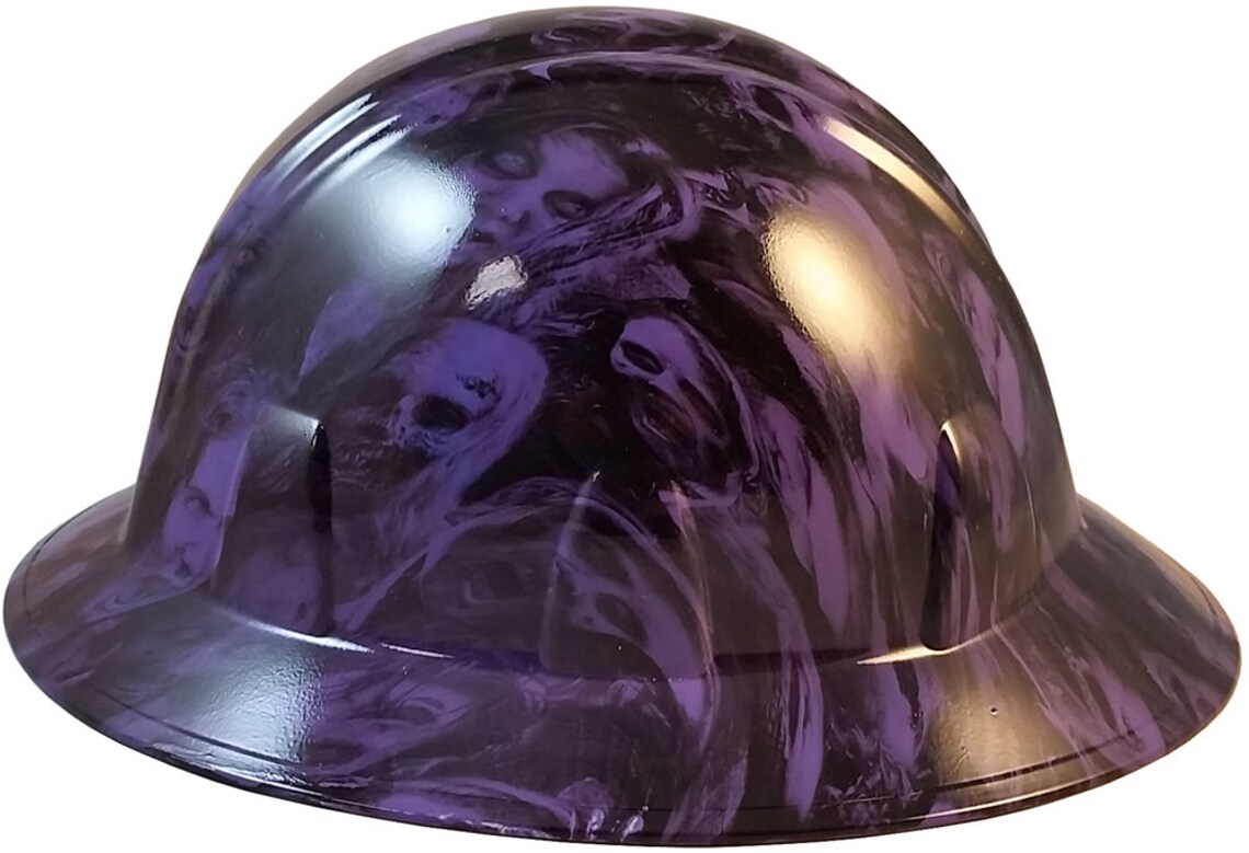 Purple Zombie Full Brim Style Hydro Dipped Hard Hats With Tote - Etsy