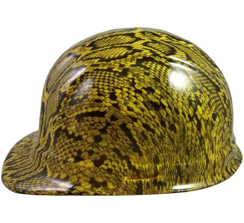 Snakeskin Yellow Hydro Dipped Cap Style Hard Hat With Tote - Etsy