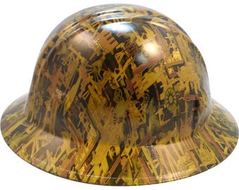 Oilfield Camo White Hydro Dipped Hard Hats Full Brim Style | Etsy