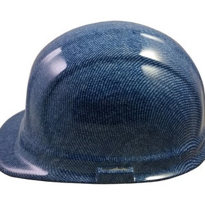 Blue Denim Hydro Dipped Cap Style Hard Hat With Tote - Etsy