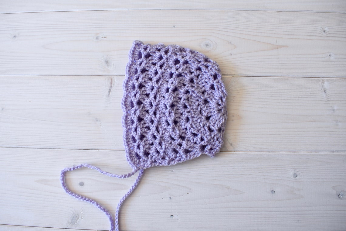 Crochet Eloise Bonnet Written Pattern - Beautiful Lace Baby Bonnet ...