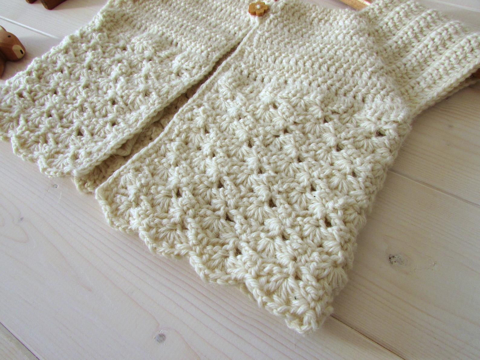 Crochet Little Girl's Classic Shell Stitch Cardigan / Sweater Written ...