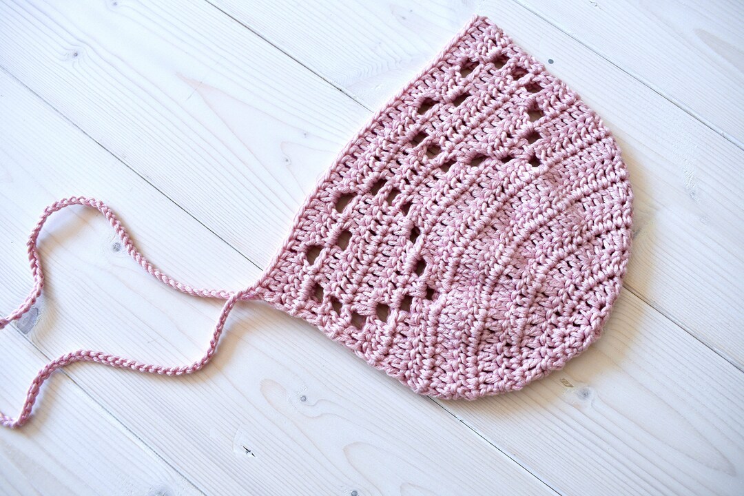 Crochet Emma Bonnet Written Pattern - Cute Baby Bonnet / Hat With Heart ...