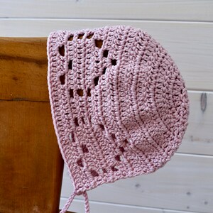 Crochet Emma Bonnet Written Pattern - Cute Baby Bonnet / Hat With Heart ...