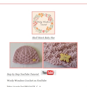Crochet Shell Stitch Baby Hat Written Pattern - Etsy