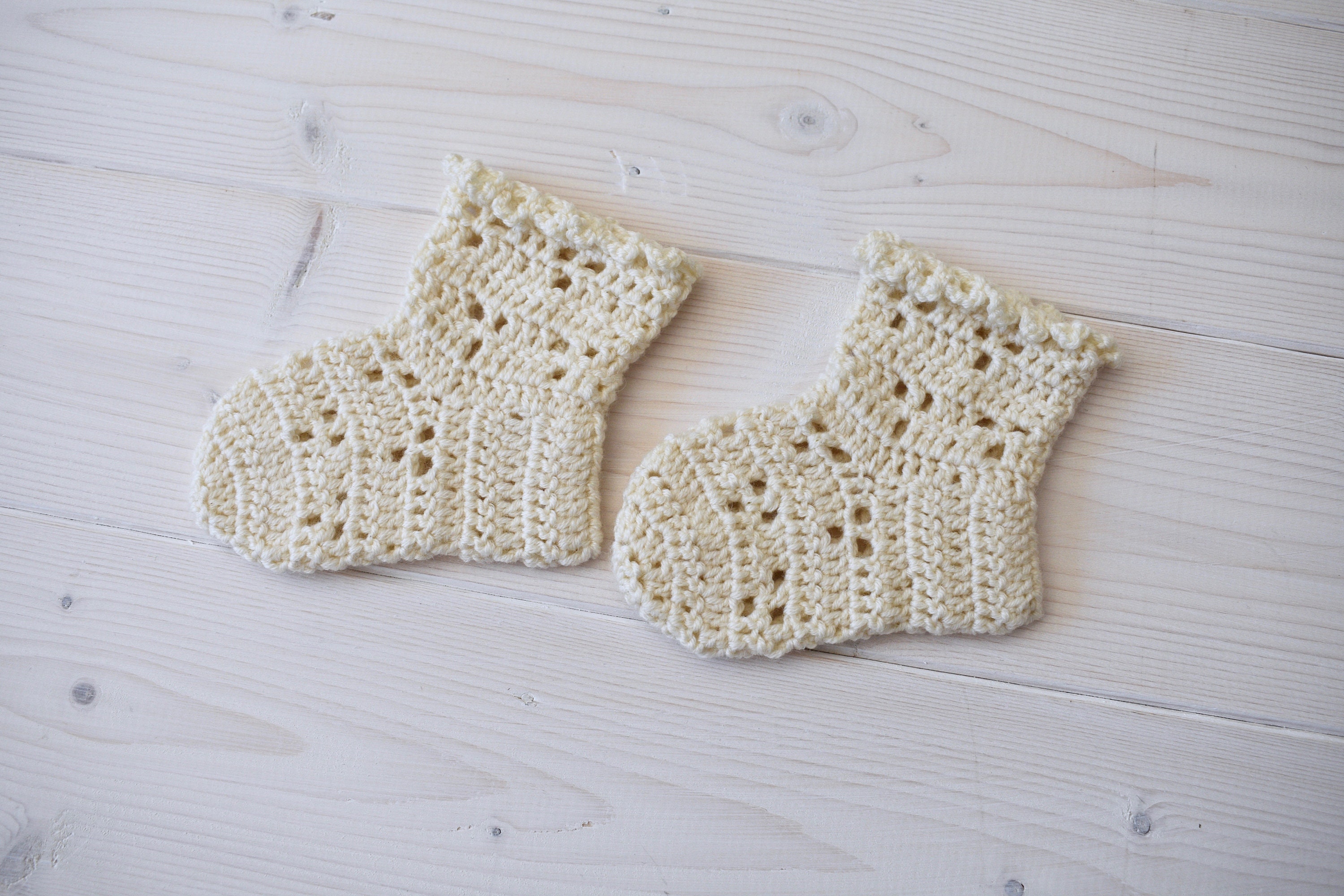 Crochet Pretty Lace Baby Socks Written Pattern - Delicate Lace Baby ...