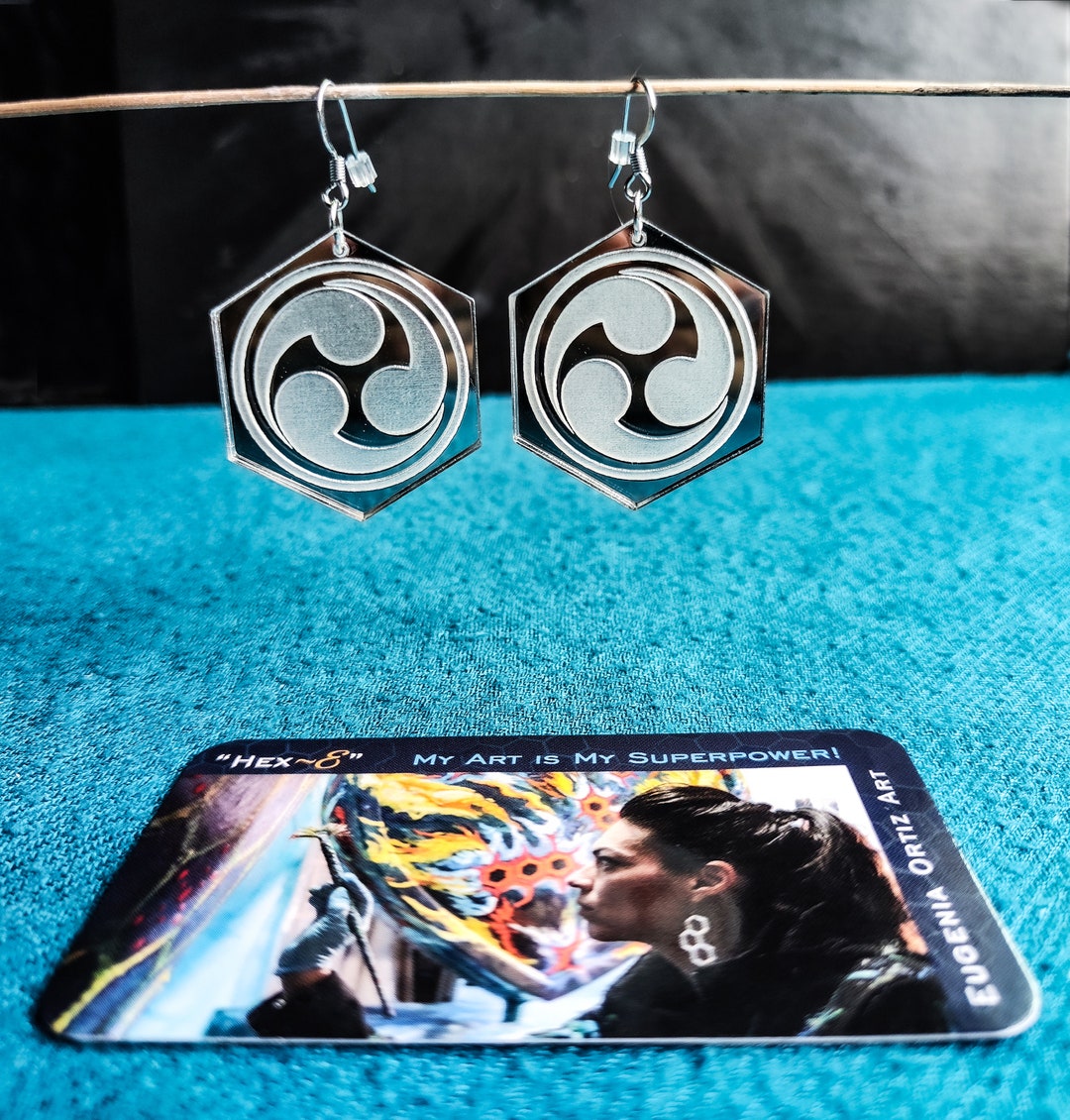 MITSUDOMOE Hexagaon Sacred Symbol Design Earrings - Etsy