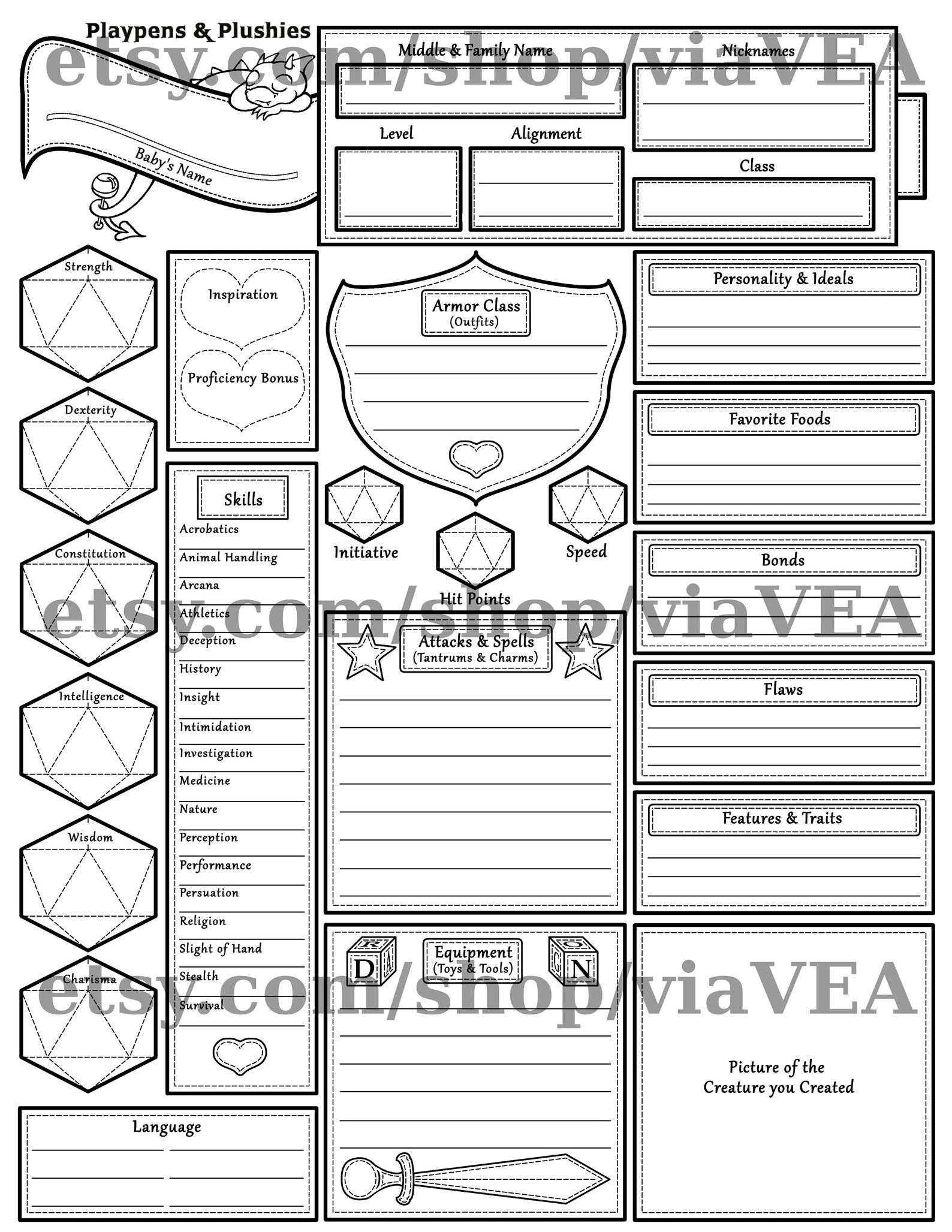 Playpens and Plushies - Baby Milestone Tracker | Dnd | Printable Memory ...