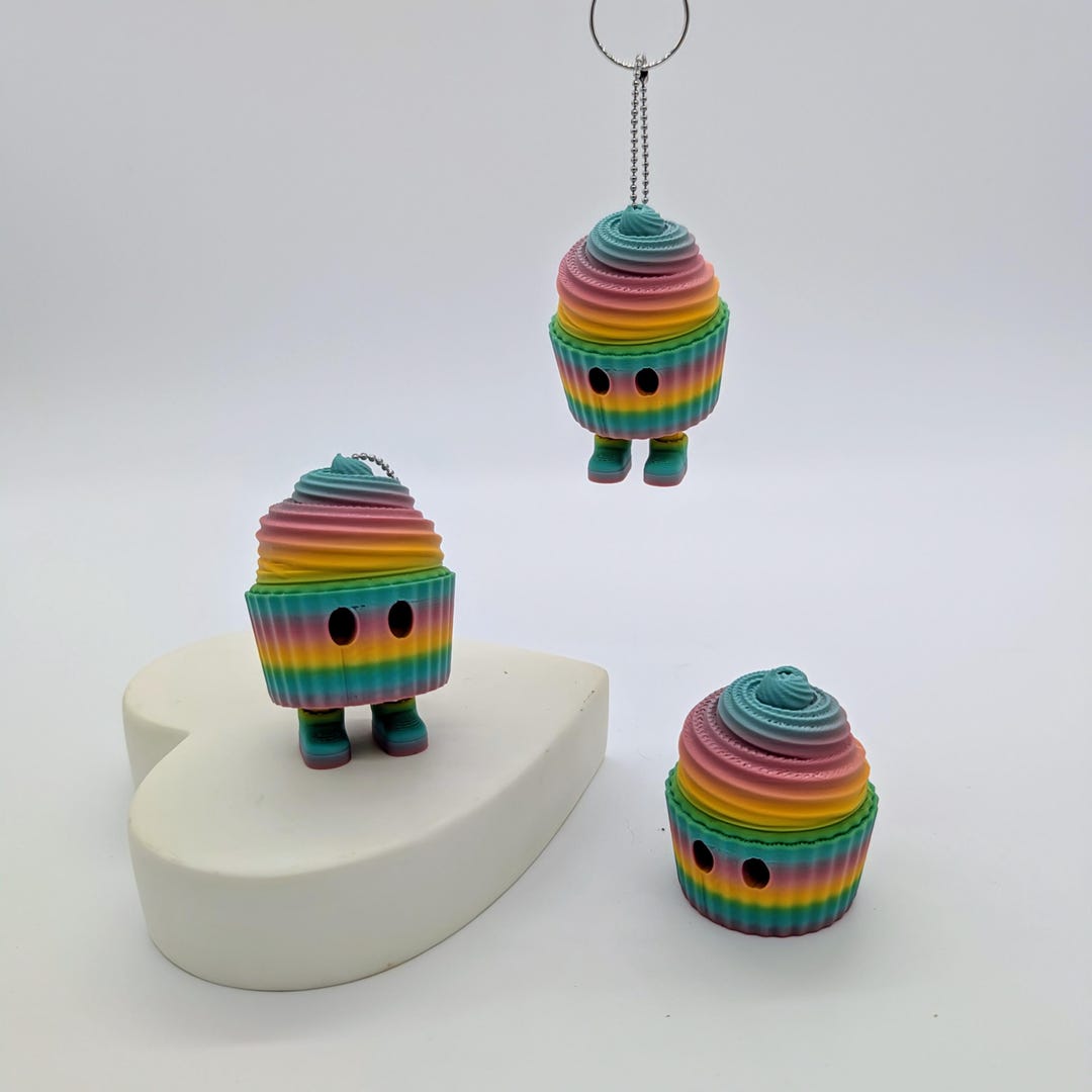 3D Printed Foodie Friend - Rainbow Cutie Cupcake and Sweetie Soda Pop ...