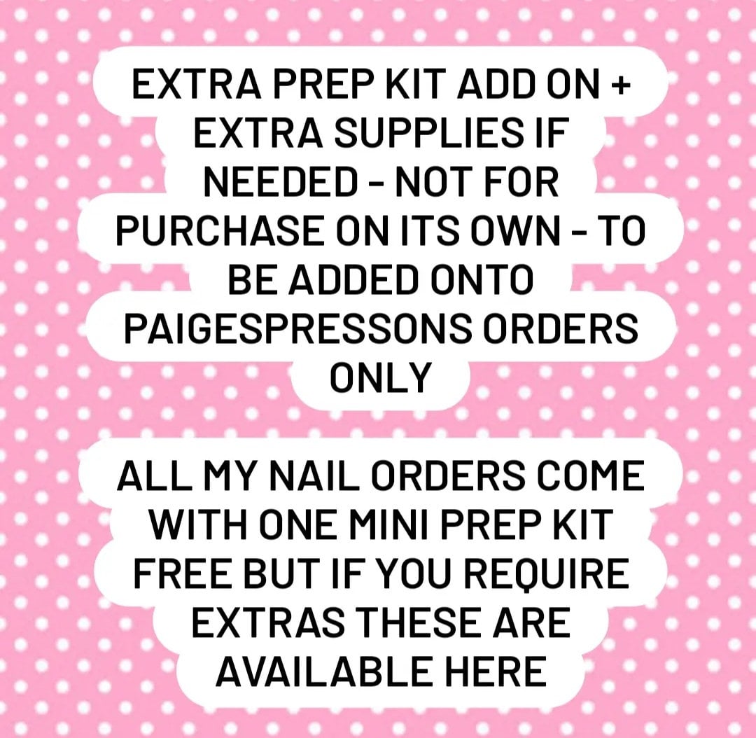 Extra Prep Kit Add on + Extra Supplies If Needed - Not for Purchase on ...