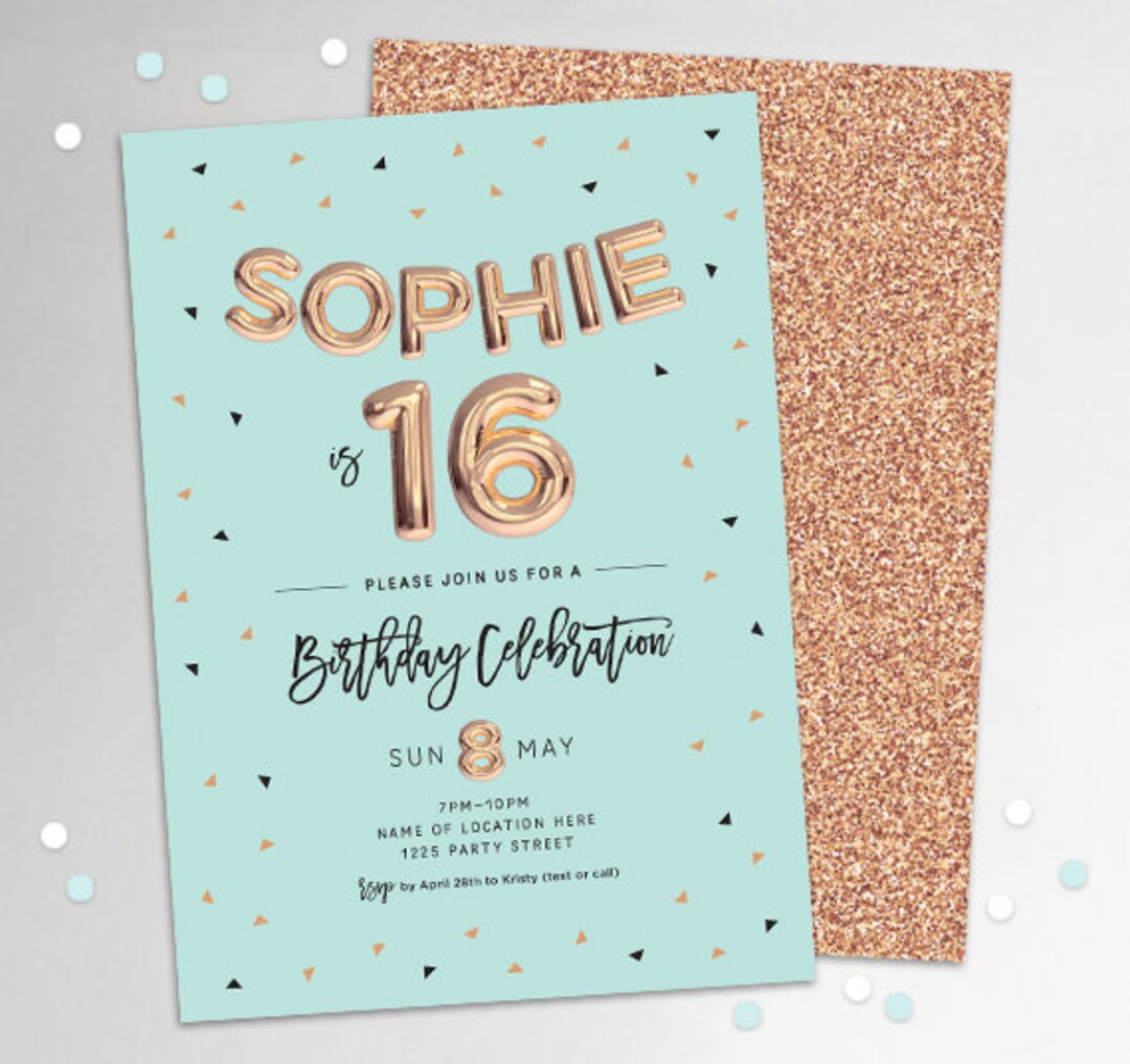 Sweet 16 Invitation PRINTABLE Teen Birthday Invitations 16th Birthday ...