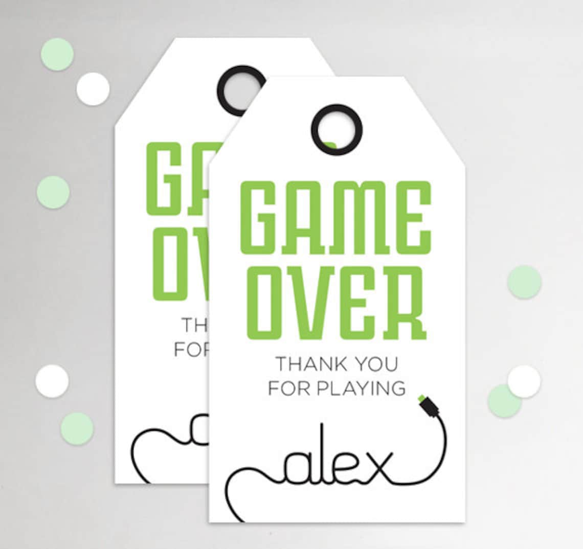 Video Game Party Favor Tags PRINTABLE Video Game Party - Etsy