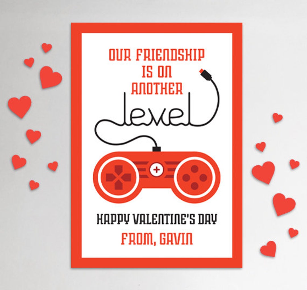 CUSTOMIZED Video Game Valentines Day Card PRINTABLE Gamer - Etsy