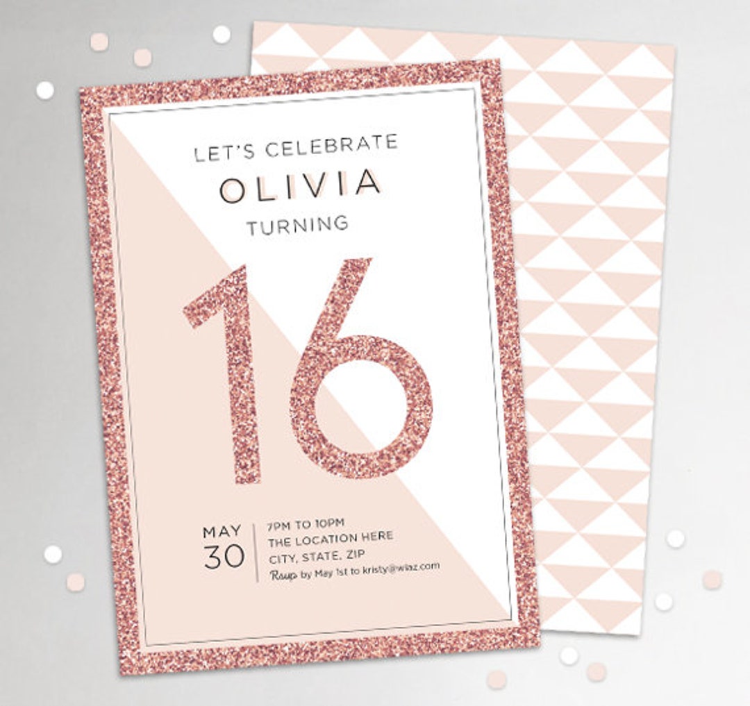 Sweet 16 Invitation PRINTABLE Teen Birthday Invitations 16th - Etsy