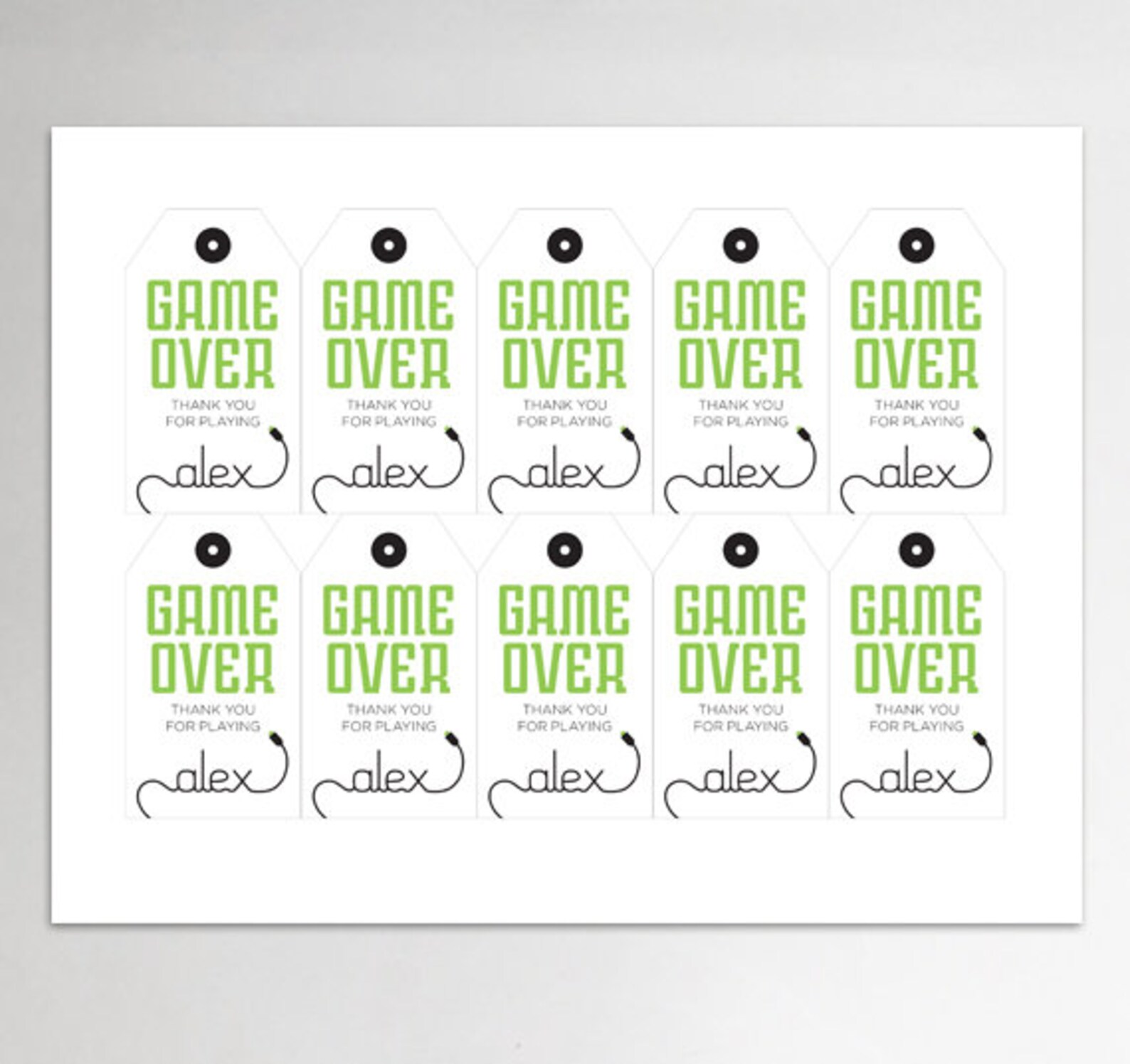 Video Game Party Favor Tags PRINTABLE Video Game Party - Etsy