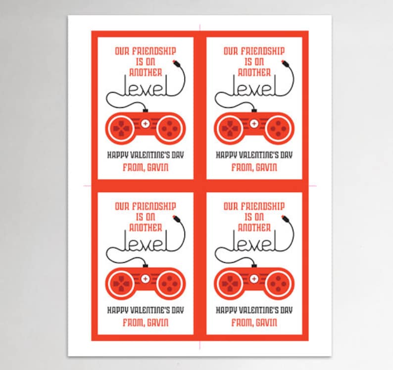 CUSTOMIZED Video Game Valentines Day Card PRINTABLE Gamer - Etsy