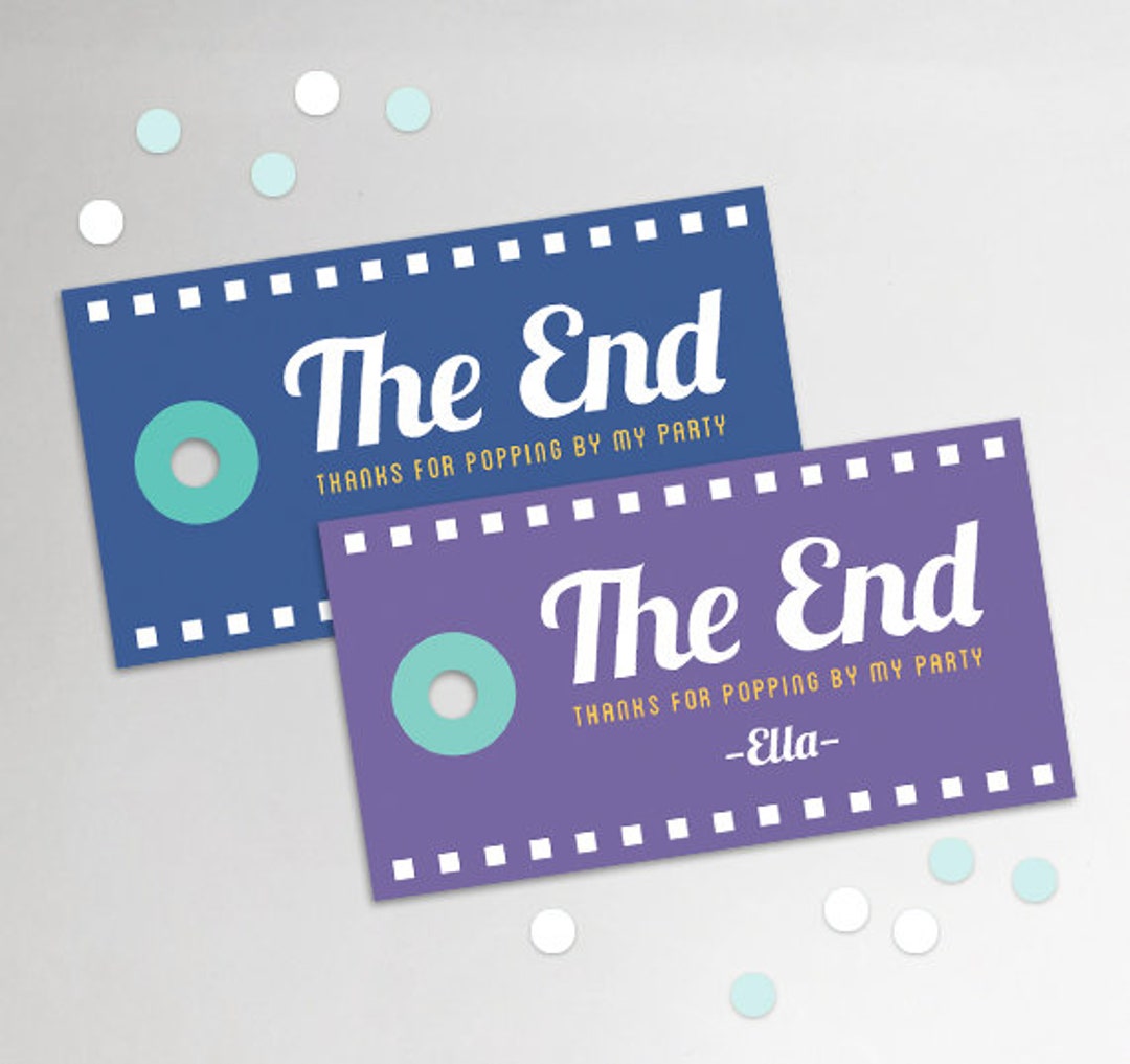 Movie Party Tags PRINTABLE Movie Birthday Favor Tags Movie - Etsy