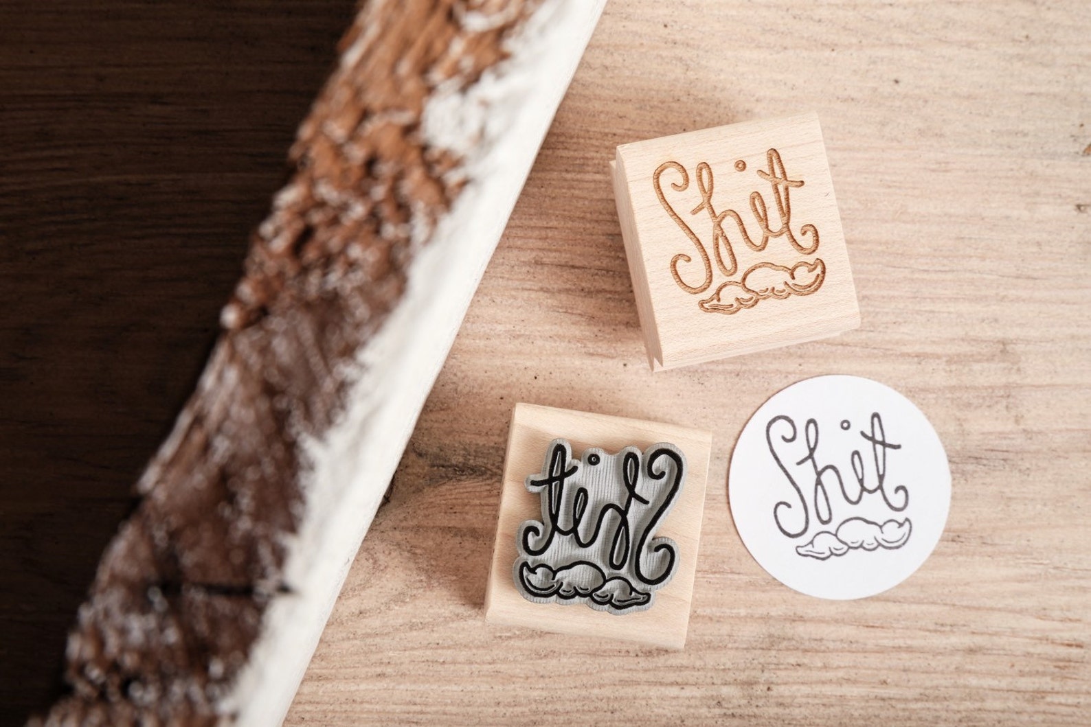 Shit Rubber Stamp Mature Content Curse Word | Etsy