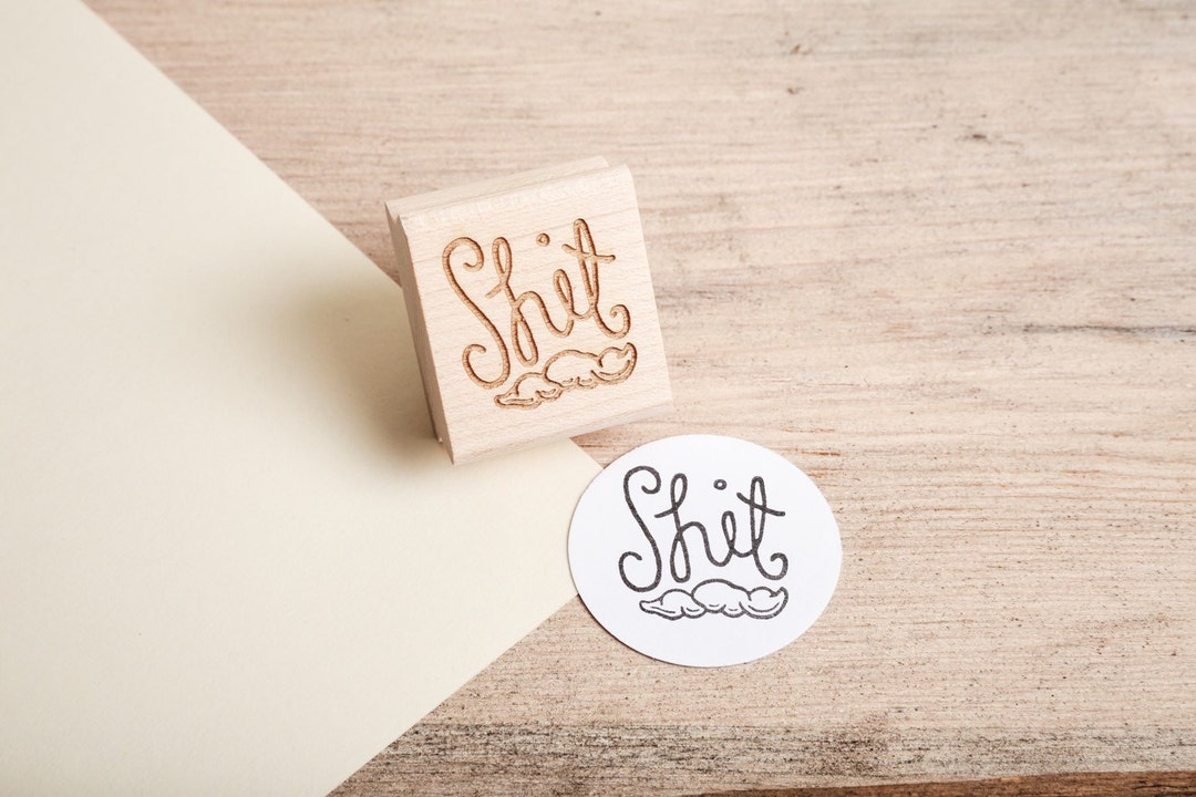 Shit Rubber Stamp Mature Content Curse Word - Etsy
